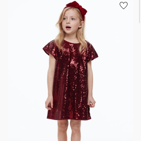 H&M | Dresses | Hm Red Sequin Dress | Poshmark